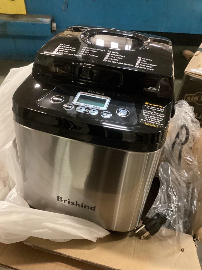 Briskind 19-in-1 Compact Bread Maker Machine, 1.5 lb / 1 lb Loaf Small ...